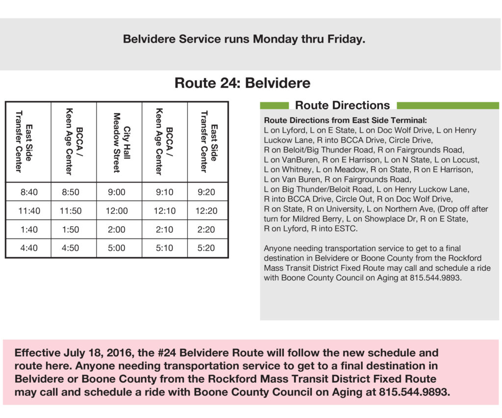 Fixed Bus Route - City of Belvidere