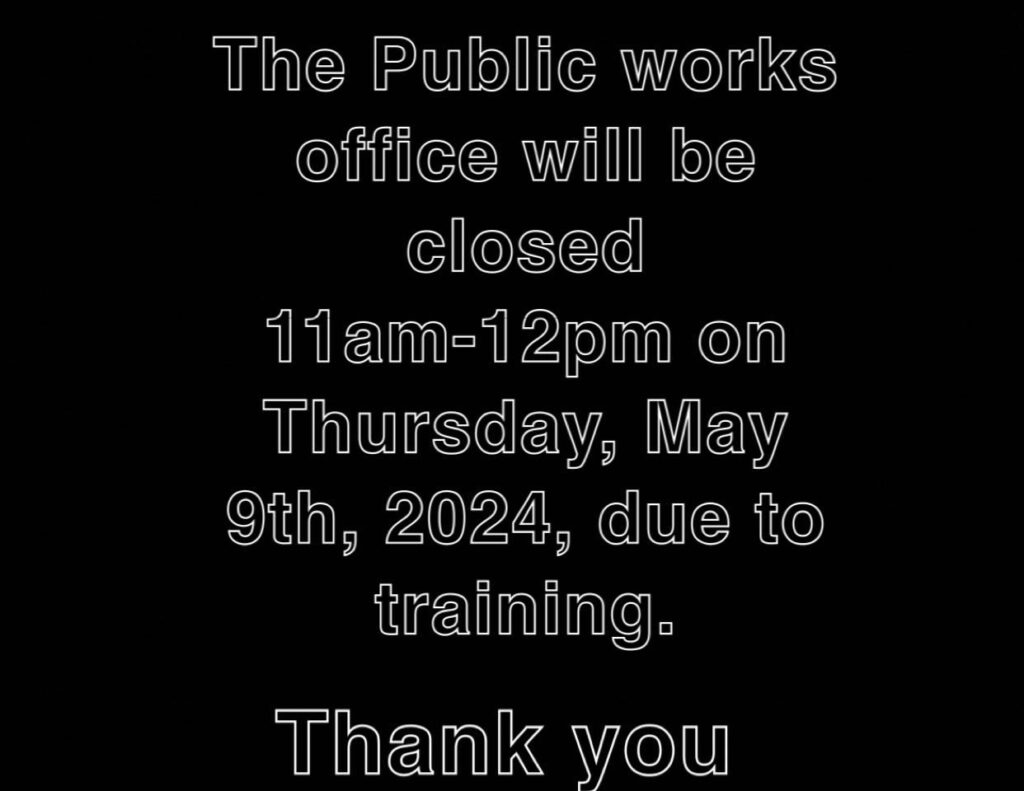 Public Works Office Closed Due to Training - City of Belvidere